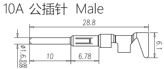 10A镀银 卷皮针DDAM-50 公_富延升